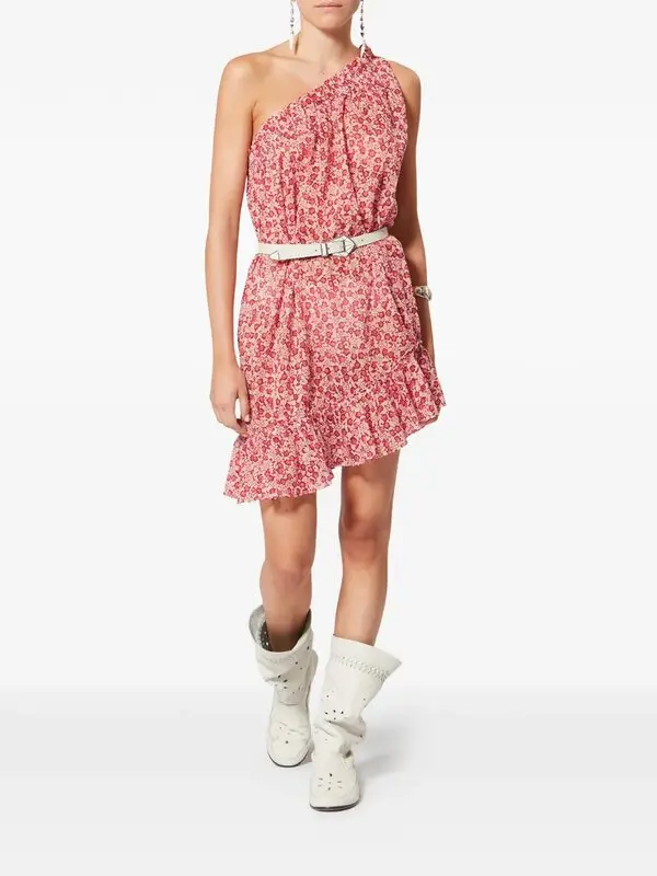 Isabel Marant Étoile Floral One-shoulder Ruffled Dress