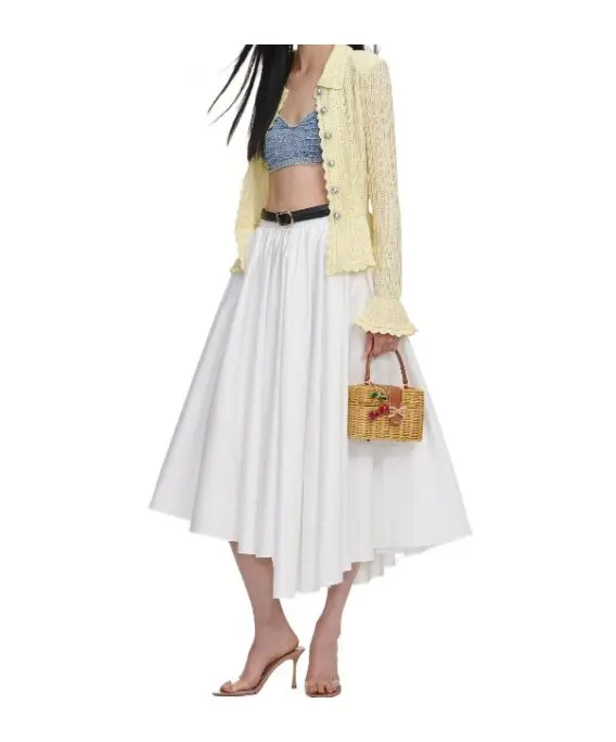 SELF-PORTRAIT Pointelle-knit Ruffled Cardigan - Yellow