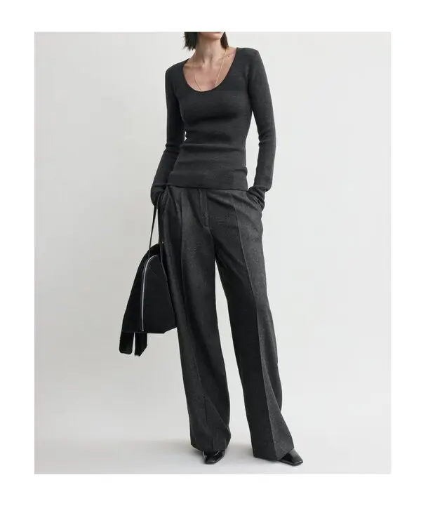 TOTEME Compact Knit Top Charcoal