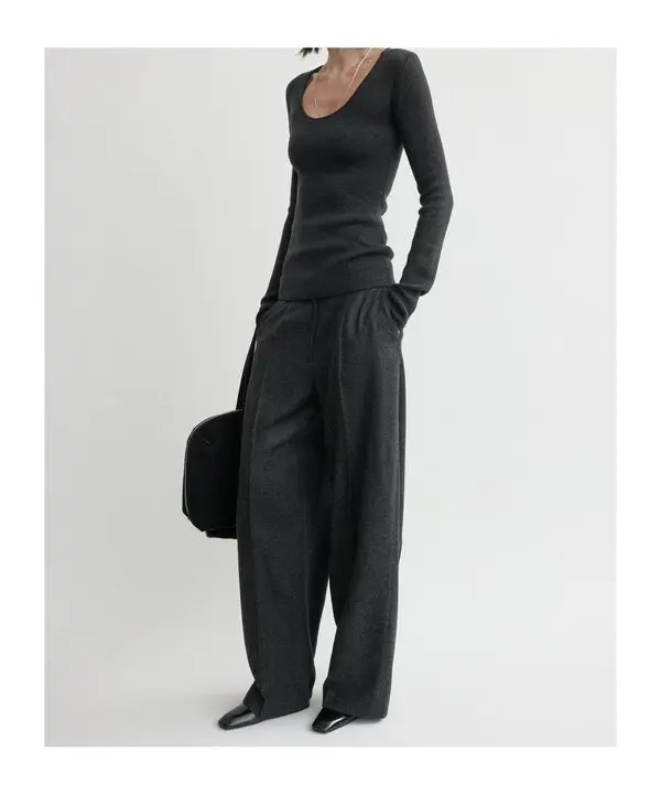 TOTEME Compact Knit Top - Charcoal