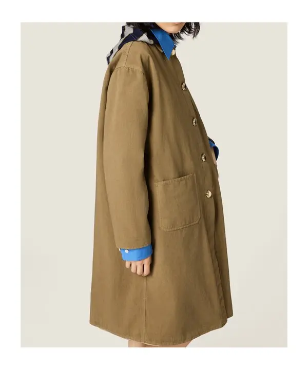 Miu Miu Gabardine Single-breasted Coat With Detachable Belt - Khaki