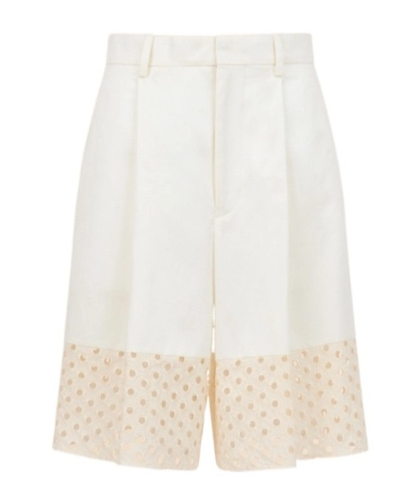 Marni Broderie Hem Bermuda Shorts - Lilywhite