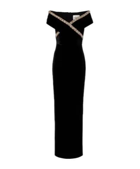 Roland Mouret Embellished Gown - Black