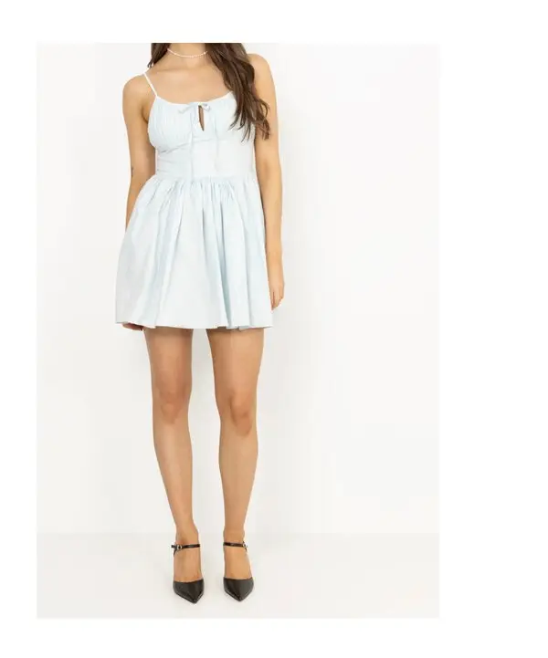 ROTATE BY BIRGER CHRISTENSEN Ruched Tie-strap Mini Dress