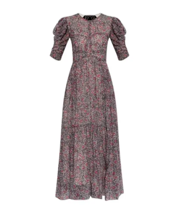 Isabel Marant Étoile Floral Print Midi Dress - Gray
