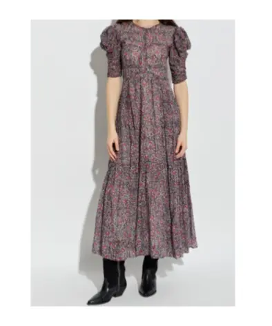Isabel Marant Étoile Floral Print Midi Dress - Gray