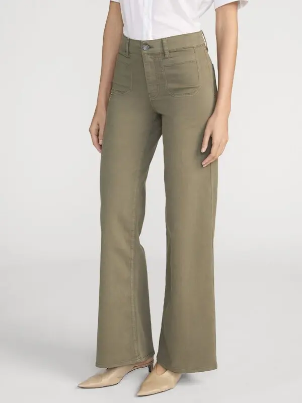 FRAME Le Slim Palazzo Modernist Pocket Jeans - Grasshopper