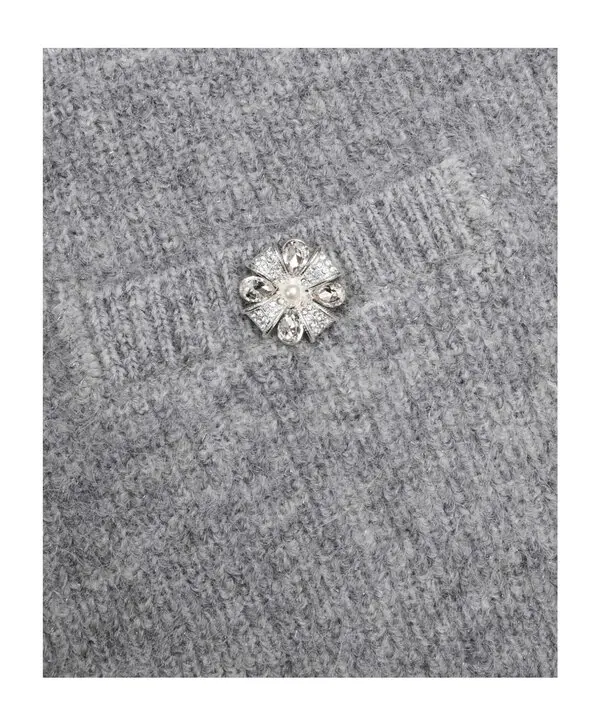 SELF-PORTRAIT Embellished Knitted Mini Skirt