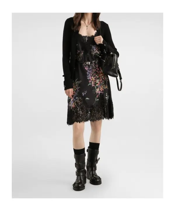 Dolce & Gabbana Floral Lace Trim Slip Dress