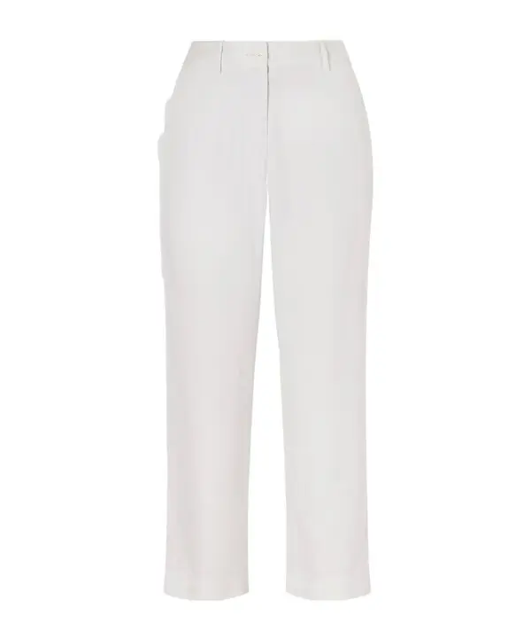 THE ROW Karsten Cropped Cotton Straight-leg Pants - White