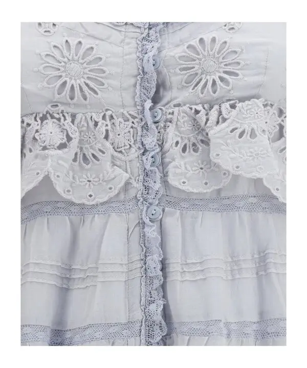 Isabel Marant Étoile Paule Floral Lace Maxi Dress - Light Blue
