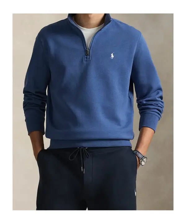 Polo Ralph Lauren Half-zip Sweatshirt With Iconic Pony Motif - Blue