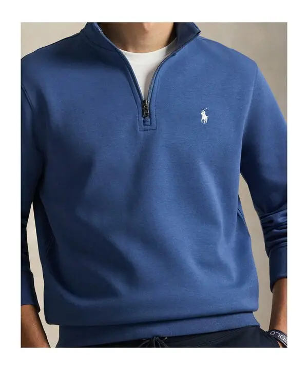 Polo Ralph Lauren Half-zip Sweatshirt With Iconic Pony Motif - Blue