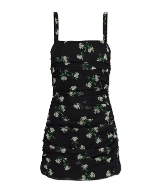 Dolce & Gabbana Floral Motif Mini Dress - Black