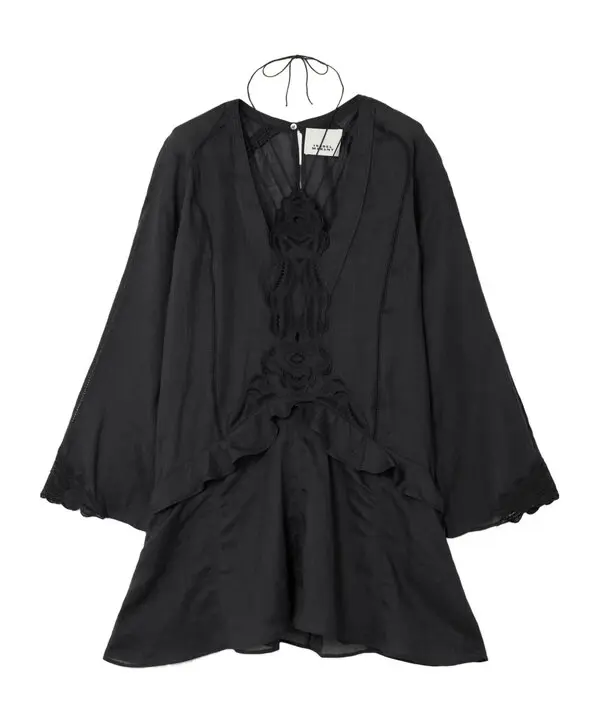 Isabel Marant Étoile Liya Lace-trimmed Embroidered Mini Dress