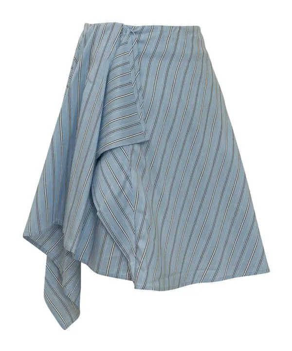 IRO PARIS Utalia Asymmetric Striped Skirt - Blue