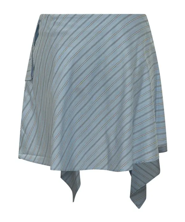 IRO PARIS Utalia Asymmetric Striped Skirt - Blue