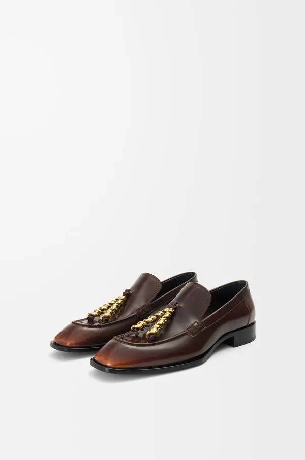 Loewe Edge Tassel Slip-on Loafers In Hand-brushed Calfskin - Brown