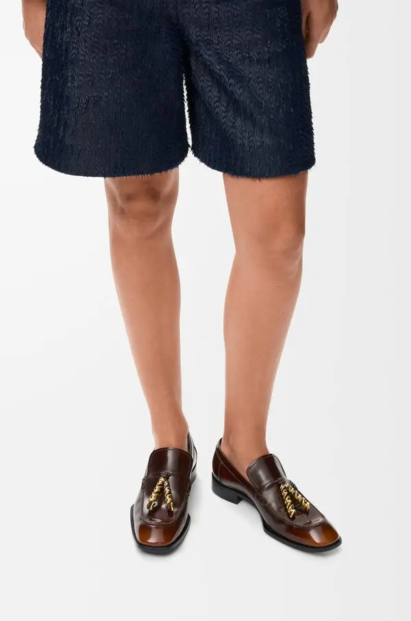 Loewe Edge Tassel Slip-on Loafers In Hand-brushed Calfskin - Brown