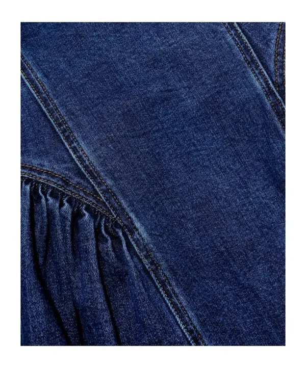 SELF-PORTRAIT Denim Mini Dress With Square Neckline