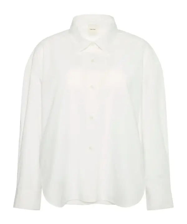 Calvin Klein Cropped Oversized Shirt - White