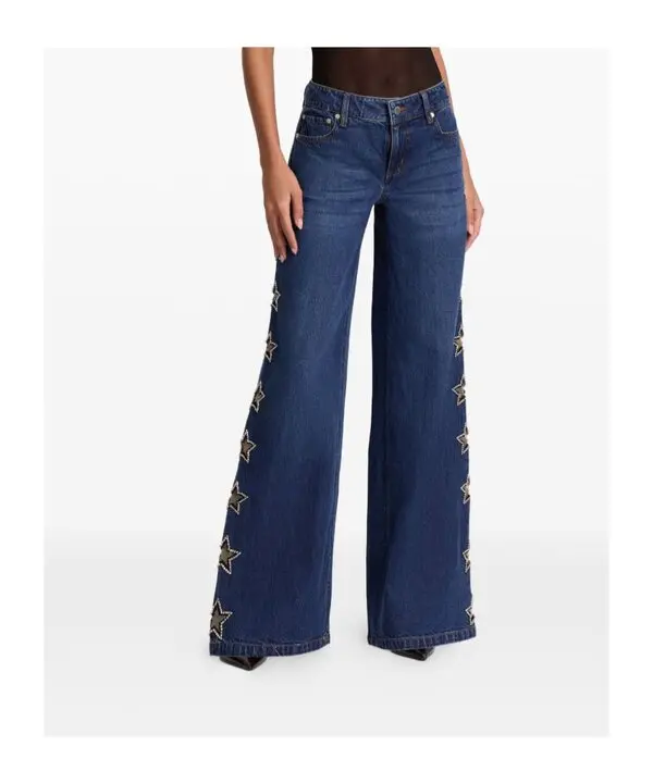 ALICEOLIVIA Alice + Olivia Embellished Star Cutout Jeans