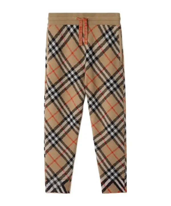 Burberry Check Jacquard-knit Wool Joggers