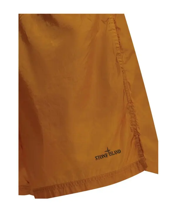 Stone Island Logo Printed Shorts - Brown