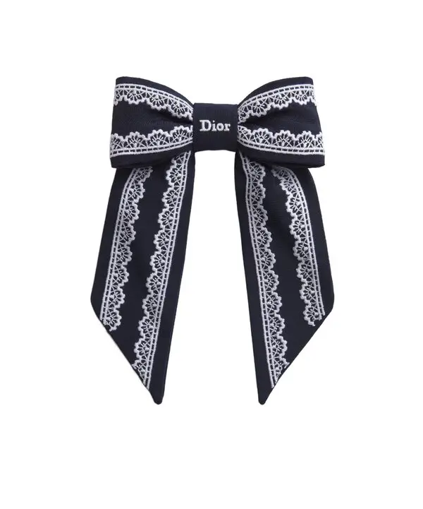Dior Large Twist Bow - Navy Blue And White