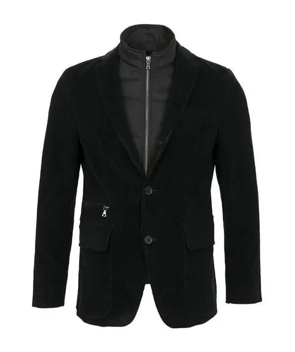 Karl Lagerfeld Single-breasted Zipper Suit Jacket - Black