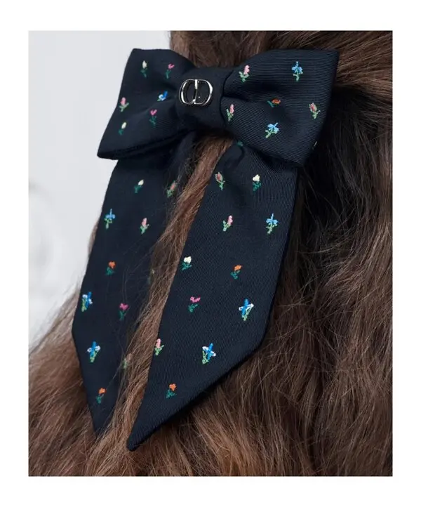 Dior Revolution Flowers Embellished Bow Hair Clip