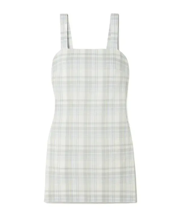 Theory Plaid A-line Mini Dress - White