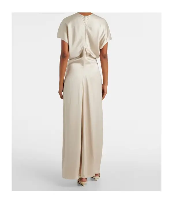TOTEME Short Sleeve Gathered Maxi Dress