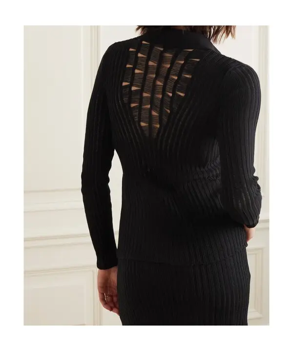Gabriela Hearst Ribbed Open-knit Silk Shirt