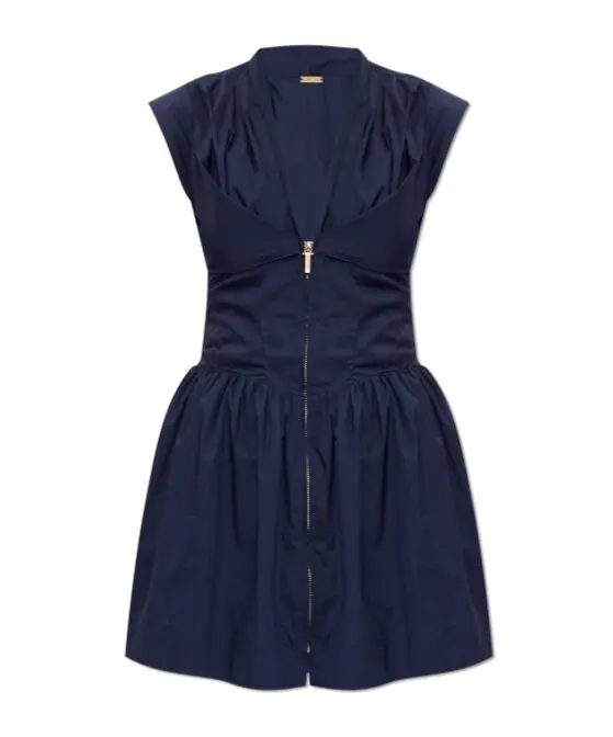 Cult Gaia Zipper Dress With Pleated Detailing
