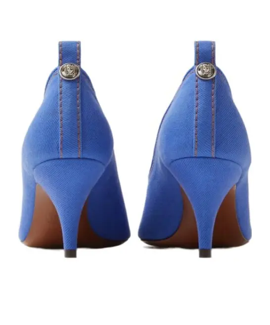 Versace Tina Denim Pointed Pumps - Blue