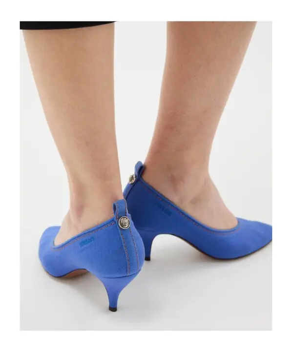 Versace Tina Denim Pointed Pumps - Blue