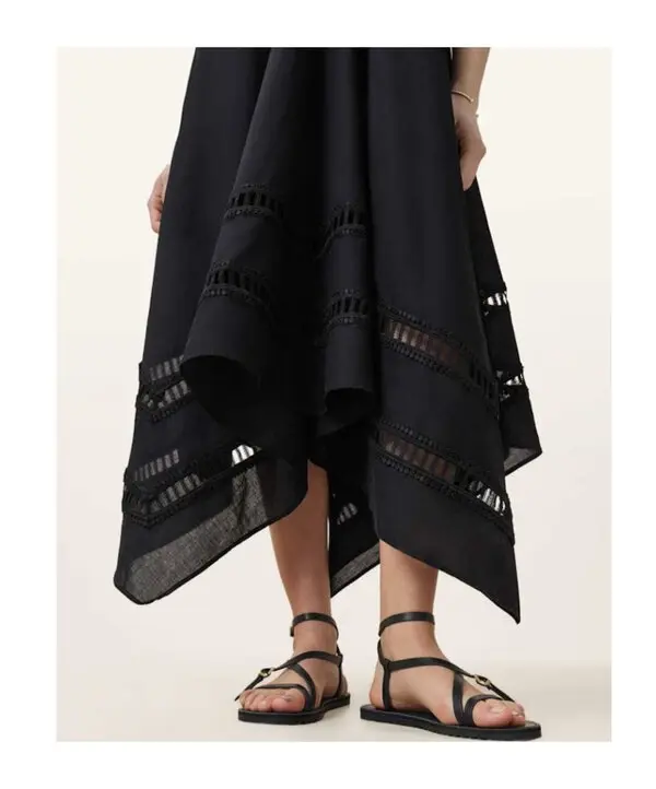 ALLSAINTS Lace Insert Asymmetric Day Dress