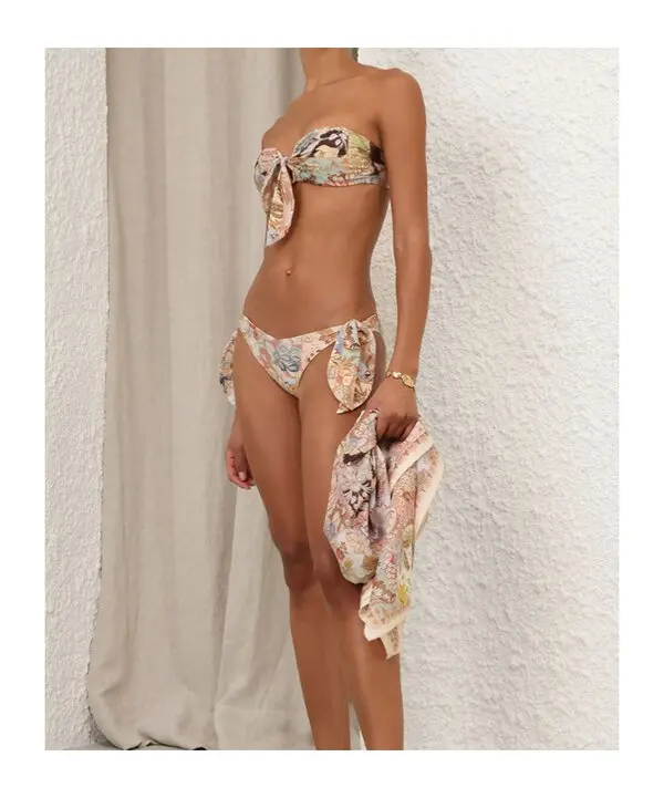 Zimmermann Daylight Tie Bikini Top - Patch Multi
