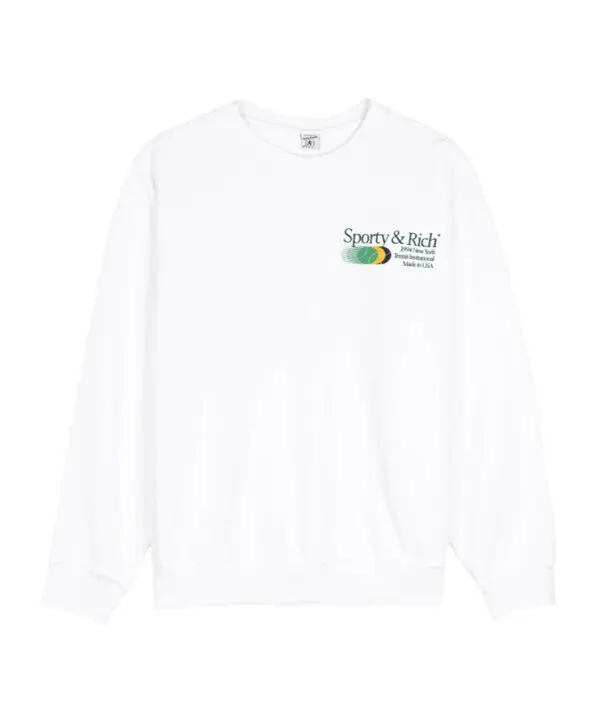 SPORTY  RICH Sporty & Rich Long Sleeve Sweatshirt With Embroidered Logo