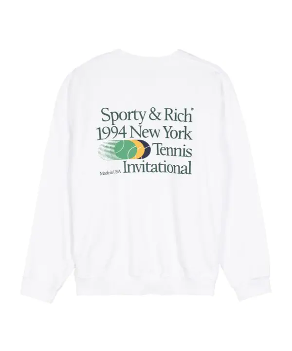 SPORTY  RICH Sporty & Rich Long Sleeve Sweatshirt With Embroidered Logo