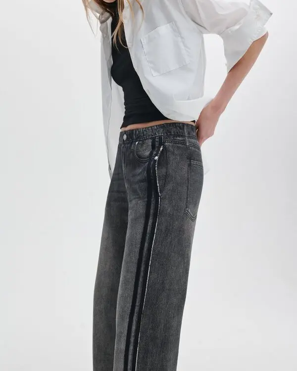 Rag & Bone Relaxed Jeans-effect Pants - Washed Black