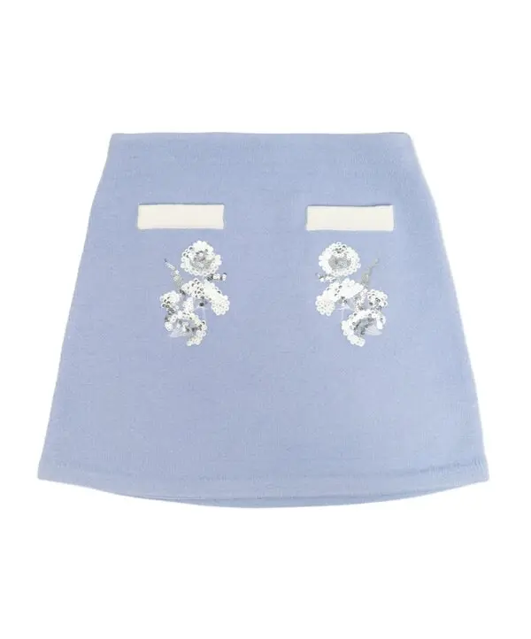 SELF-PORTRAIT Sequin-embellished Wool Mini Skirt