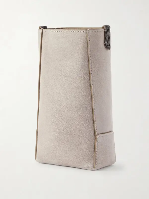 Brunello Cucinelli Embellished Suede Pouch