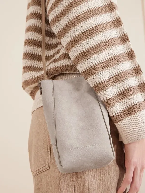 Brunello Cucinelli Embellished Suede Pouch