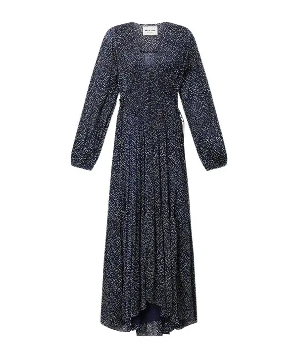 Isabel Marant Étoile Briane V-neck Polka Dot Maxi Dress - Black