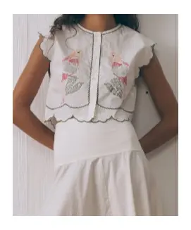 Maison Labiche Embroidered Cropped Shirt