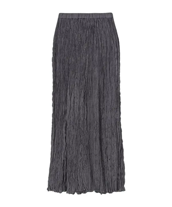 ALYSI Crinkled Maxi Skirt - Grey