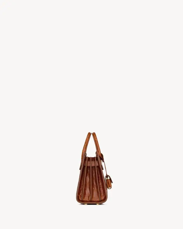 Saint Laurent Sac De Jour Embossed Tote Bag - Brown