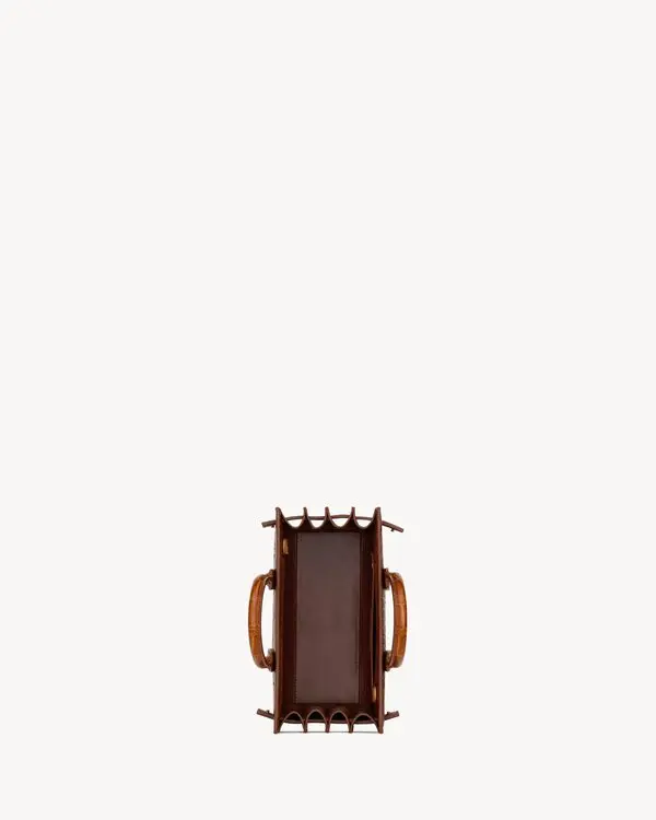 Saint Laurent Sac De Jour Embossed Tote Bag - Brown